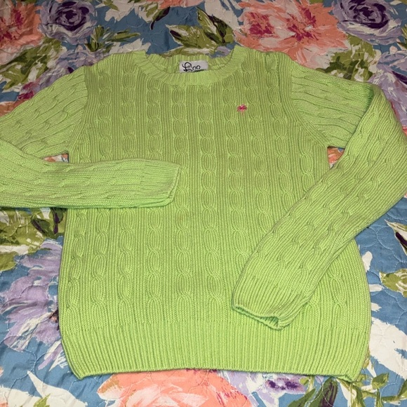 Lilly Pulitzer | Sweaters | Lilly Pulitzer Lime Green Cable Knit ...